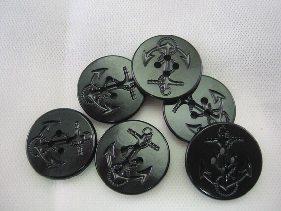 Anchor Button Black Anchor Button 1 1/4 32mm in - Etsy UK