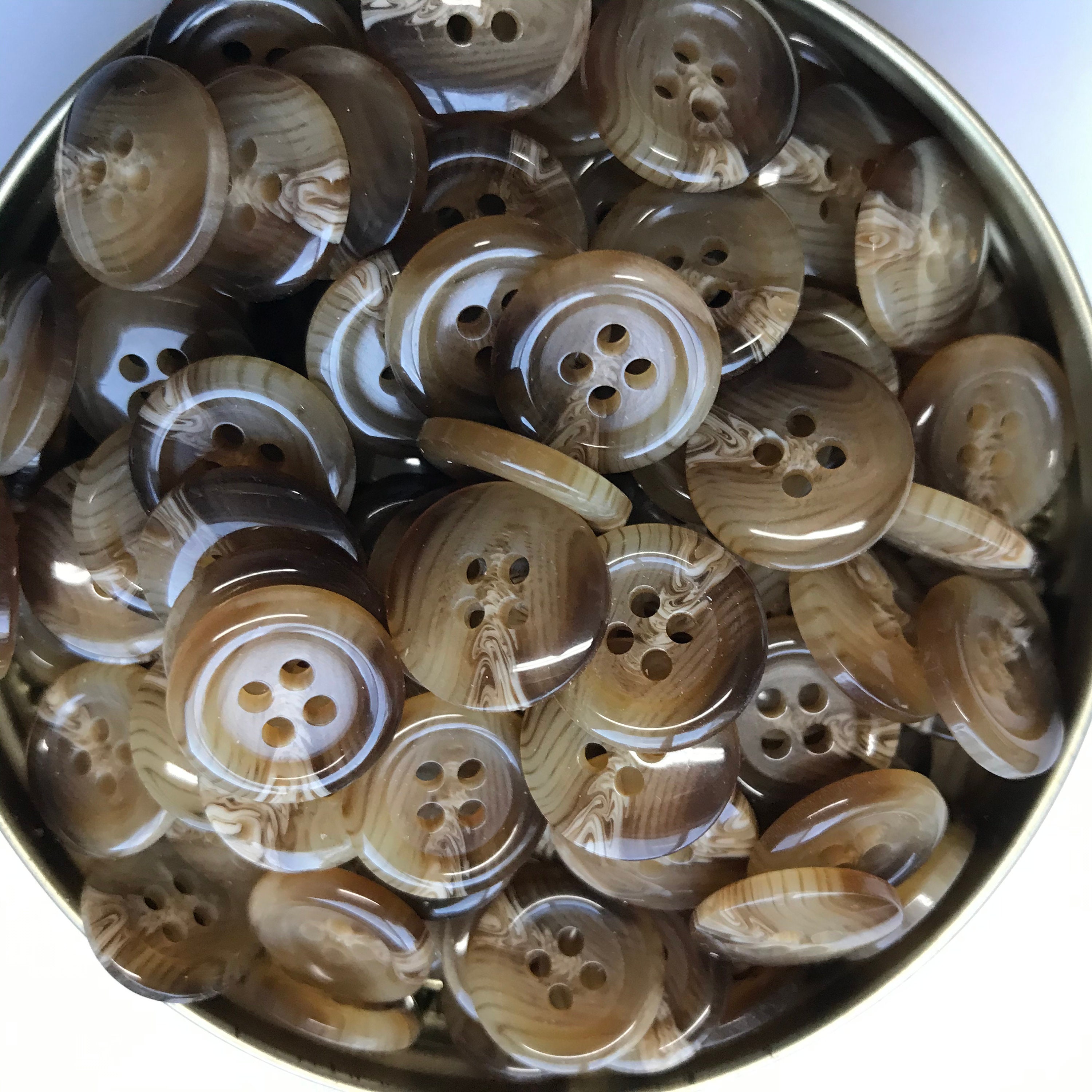 Tan buttons 4 hole 5/8 15mm in diameter round Back | Etsy