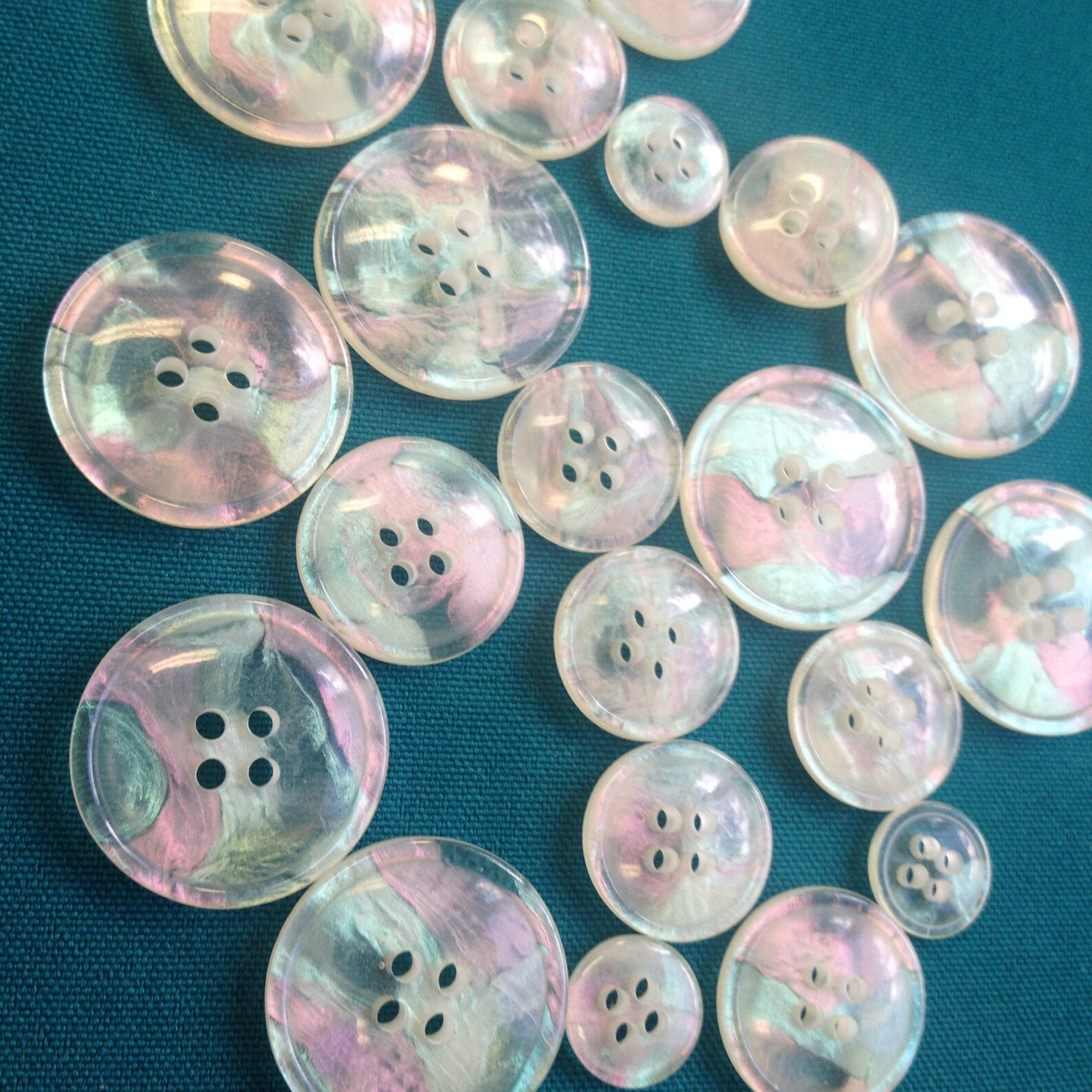 Iridescent Buttons. Crystal and Iridescence 4 Hole Buttons. 4 - Etsy