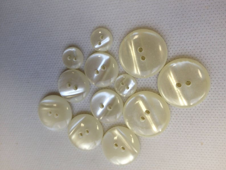 Ivory Pearlized Buttons 2 Hole 4 Sizes Available Domed - Etsy