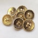 Gold Button. Satin Gold Button. Size 7/8"", Lot of 4 Buttons. Satin ...