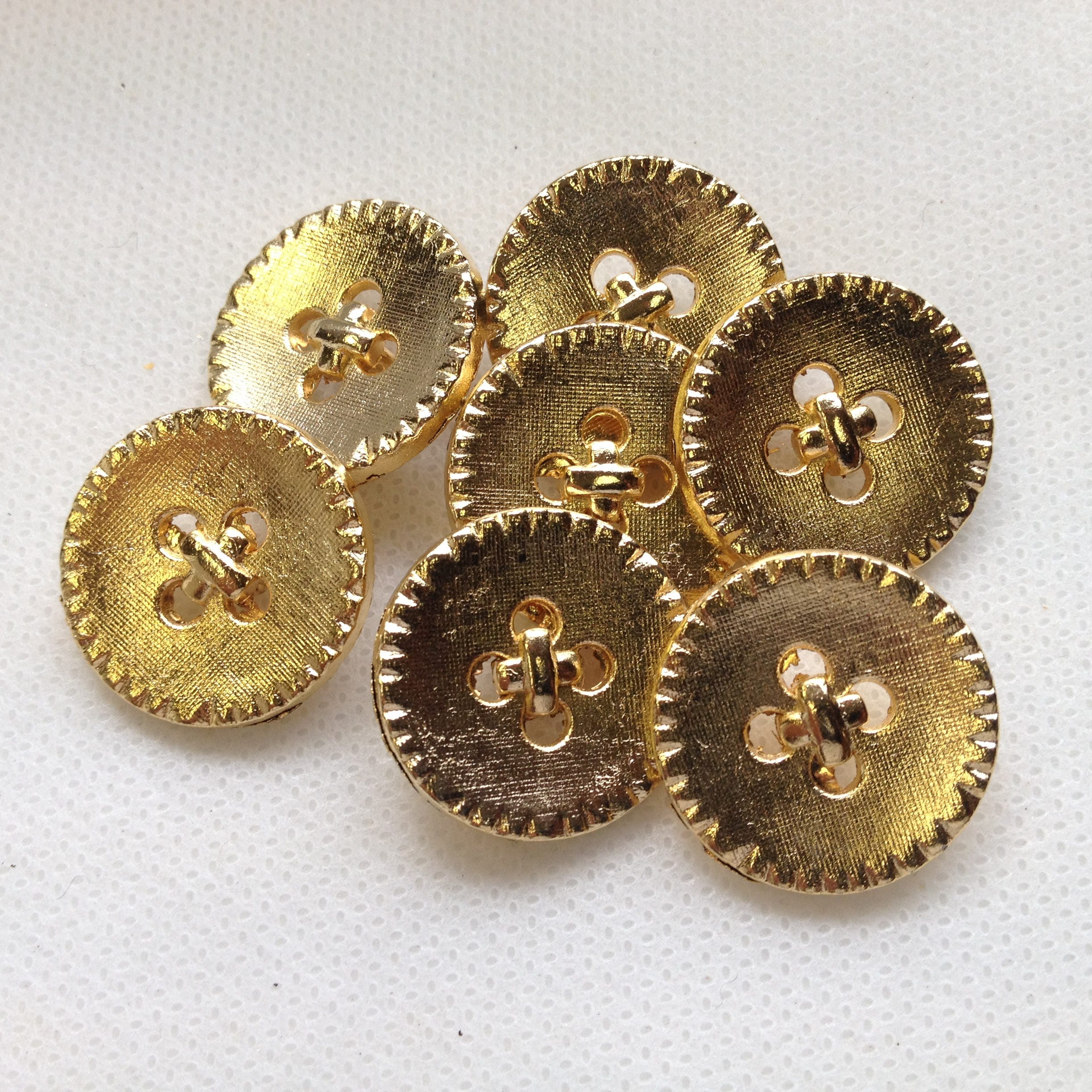 Gold Button. Satin Gold Button. Size 7/8"", Lot of 4 Buttons. Satin ...