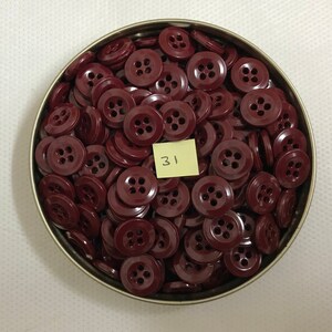 Maroon Button, Maroon Buttons, 4 Hole Lot of 10-50-100-500 Buttons ...