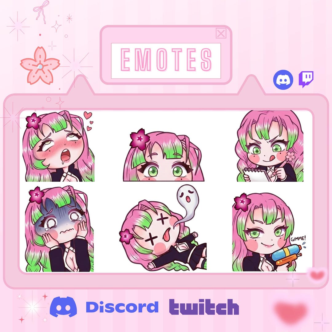Cute Love Hashira Style Twitch and Discord Emotes | Kawaii Anime ...