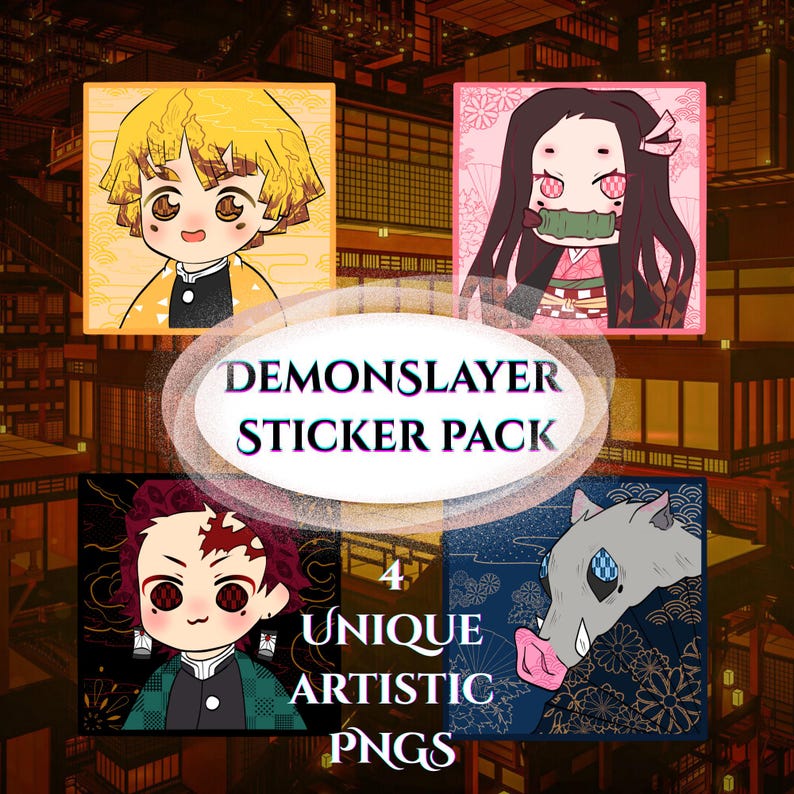Demon Slayer Chibi PNG | Tanjiro, Nezuko, Zenitsu, Inosuke | Personal ...