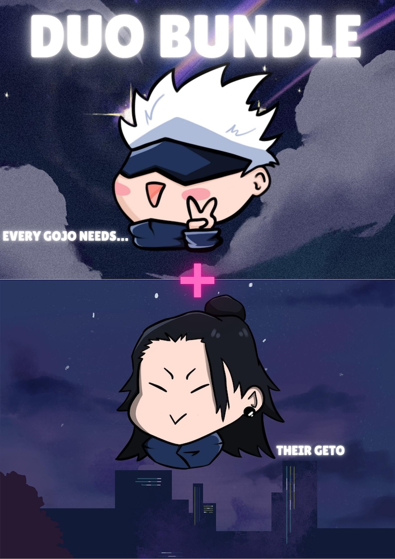 Gojo and Geto Digital Sticker | Satosugu JJK Sticker Pack | Satoru Gojo ...