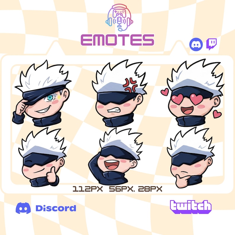 Gojo Chibi Twitch Emotes, JJK Discord Emotes (digital Download) - Etsy