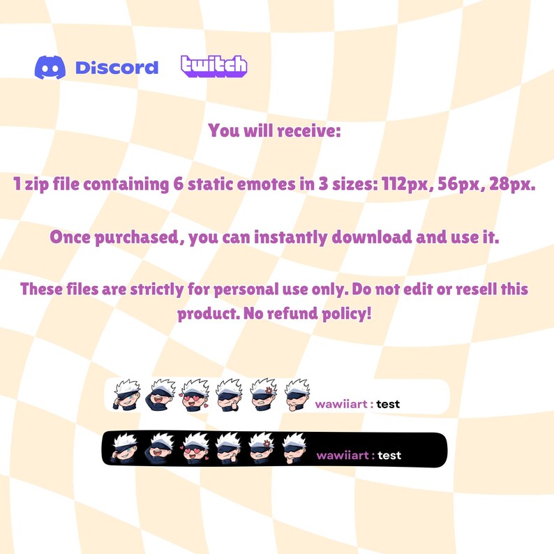 Gojo Chibi Twitch Emotes, JJK Discord Emotes (digital Download) - Etsy