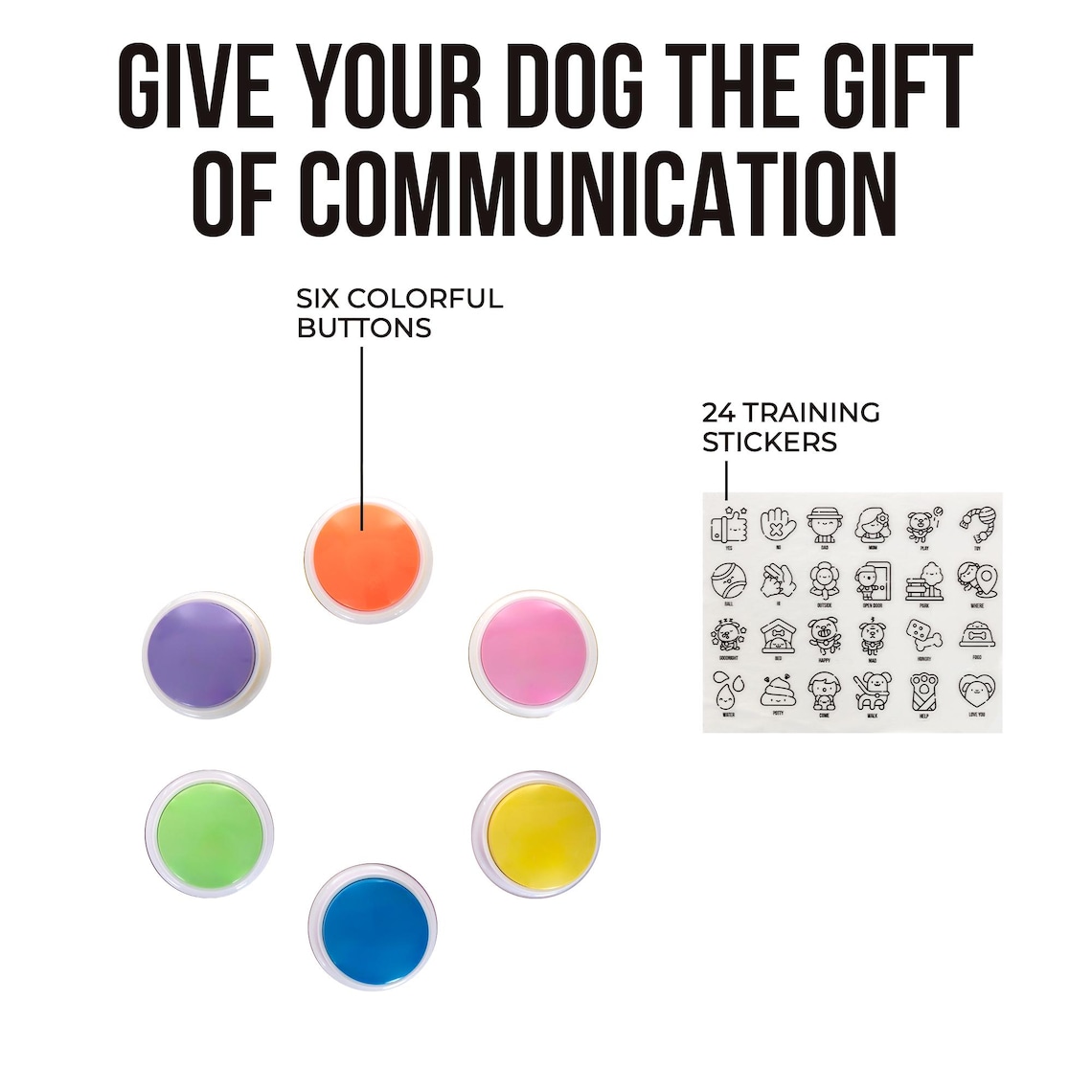 Dog Talking Buttons, 6 Pack Recordable Training Buttons for ...