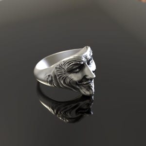 Mask Ring 925 Silver, Gothic Mens Accessory, Handcrafted Jewelry ...