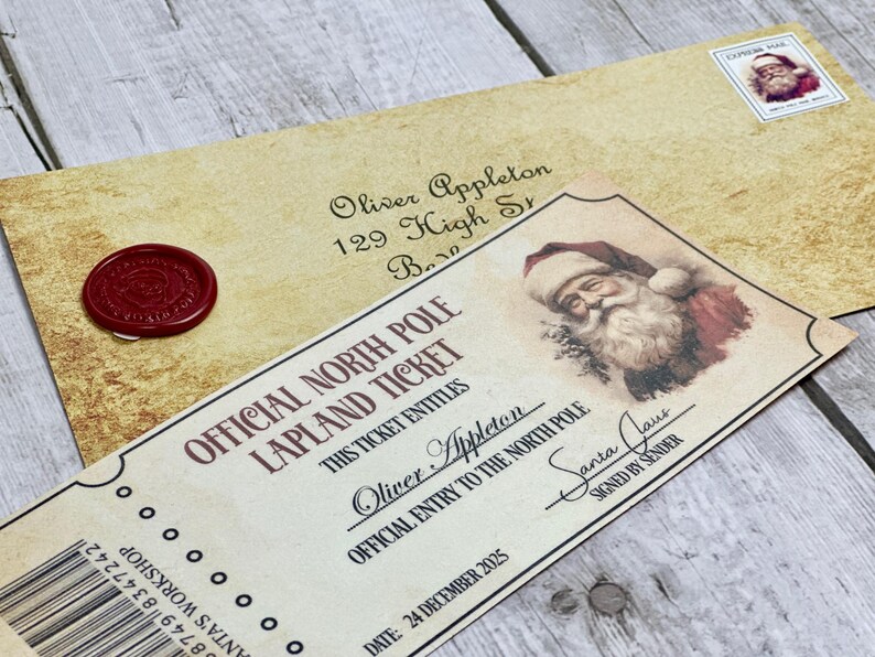 Personalised Lapland Invitation Ticket With Matching Envelope and Wax ...
