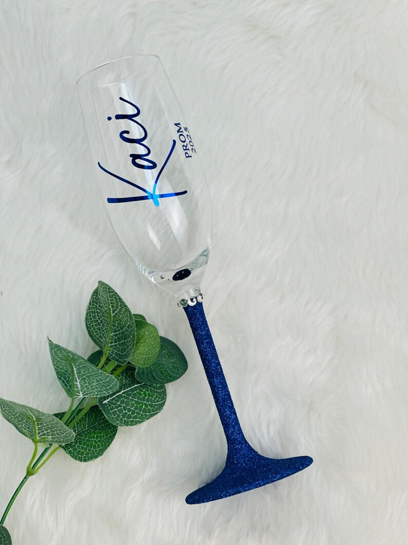Personalised Prom Glitter Prosecco Glass - Etsy UK