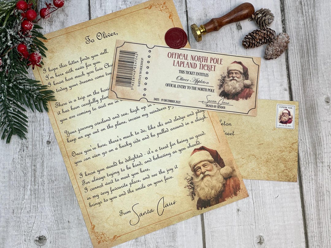 Personalised Lapland Invitation Ticket With Wax Seal - Santa Letter ...