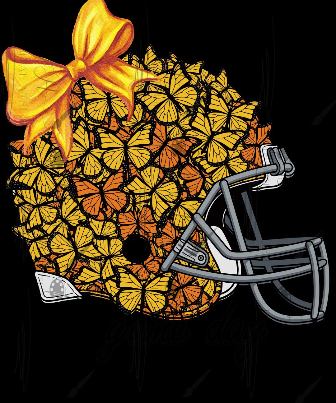 Floral Football Helmet PNG Retro Football Design Game Day PNG Touch ...