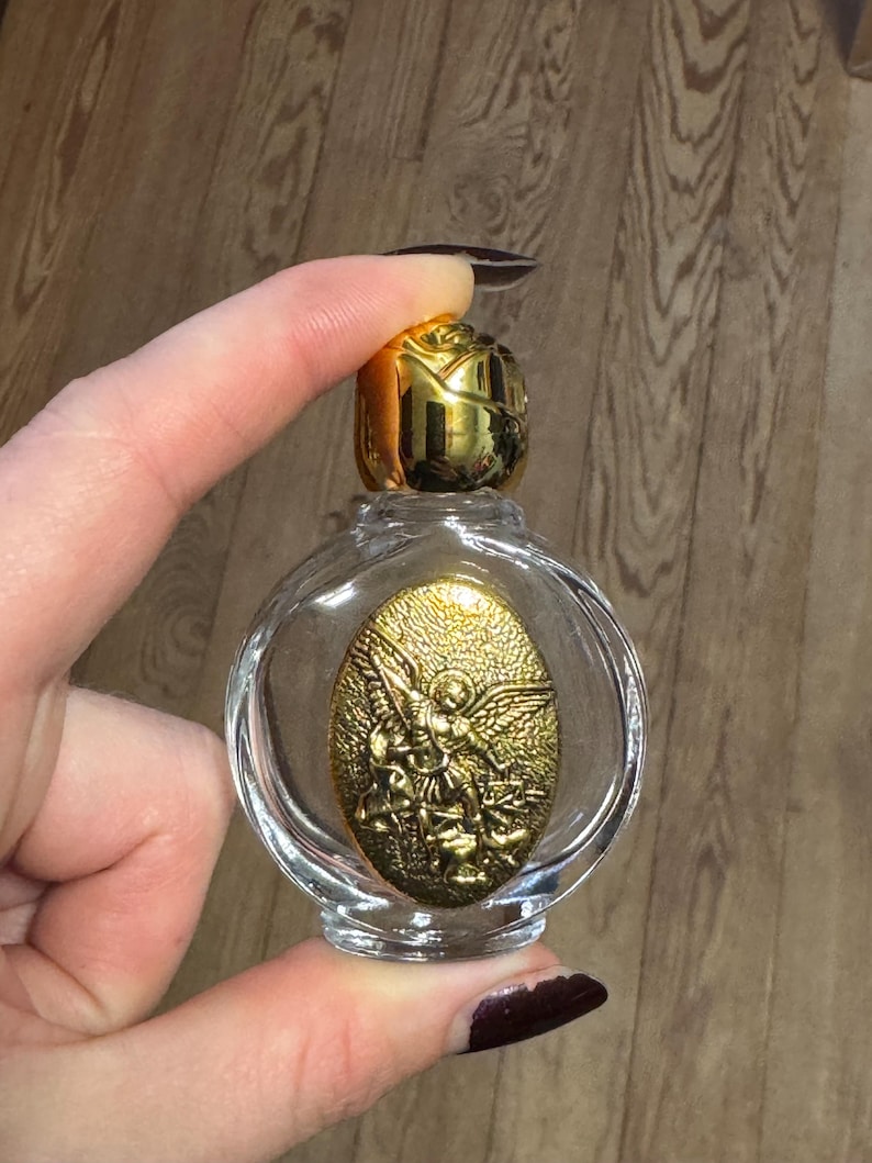 St Michael Glass Holy Water Vial - Etsy
