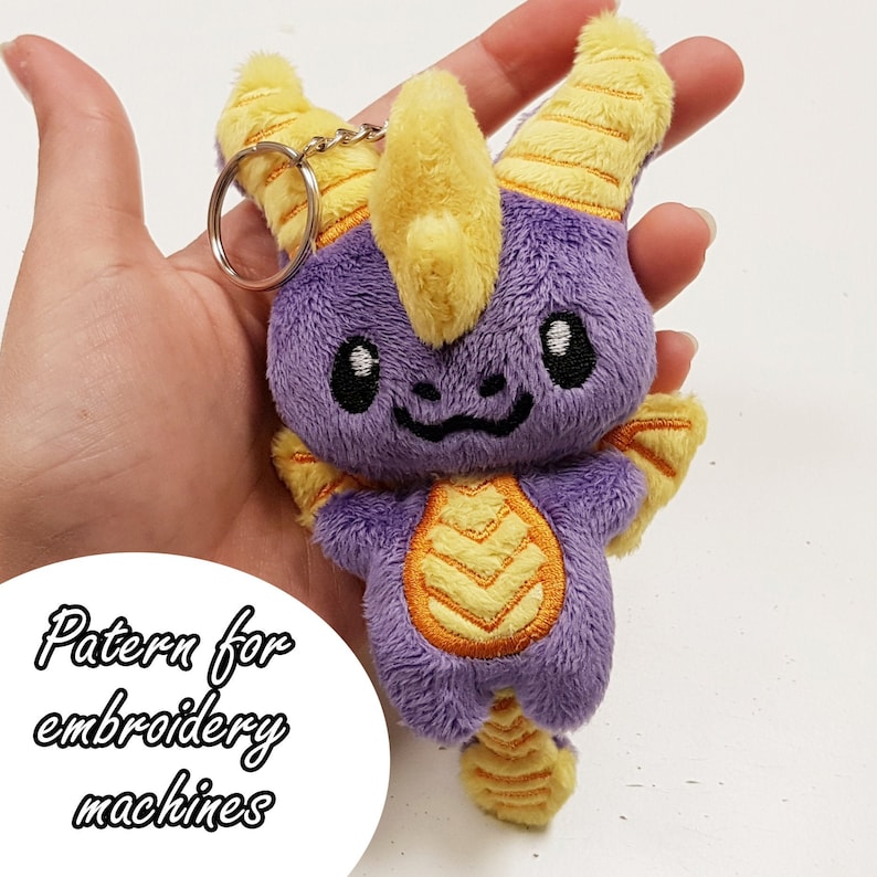 ITH (in the Hoop) Embroidery Pattern Spyro the Dragon Keychain - Etsy