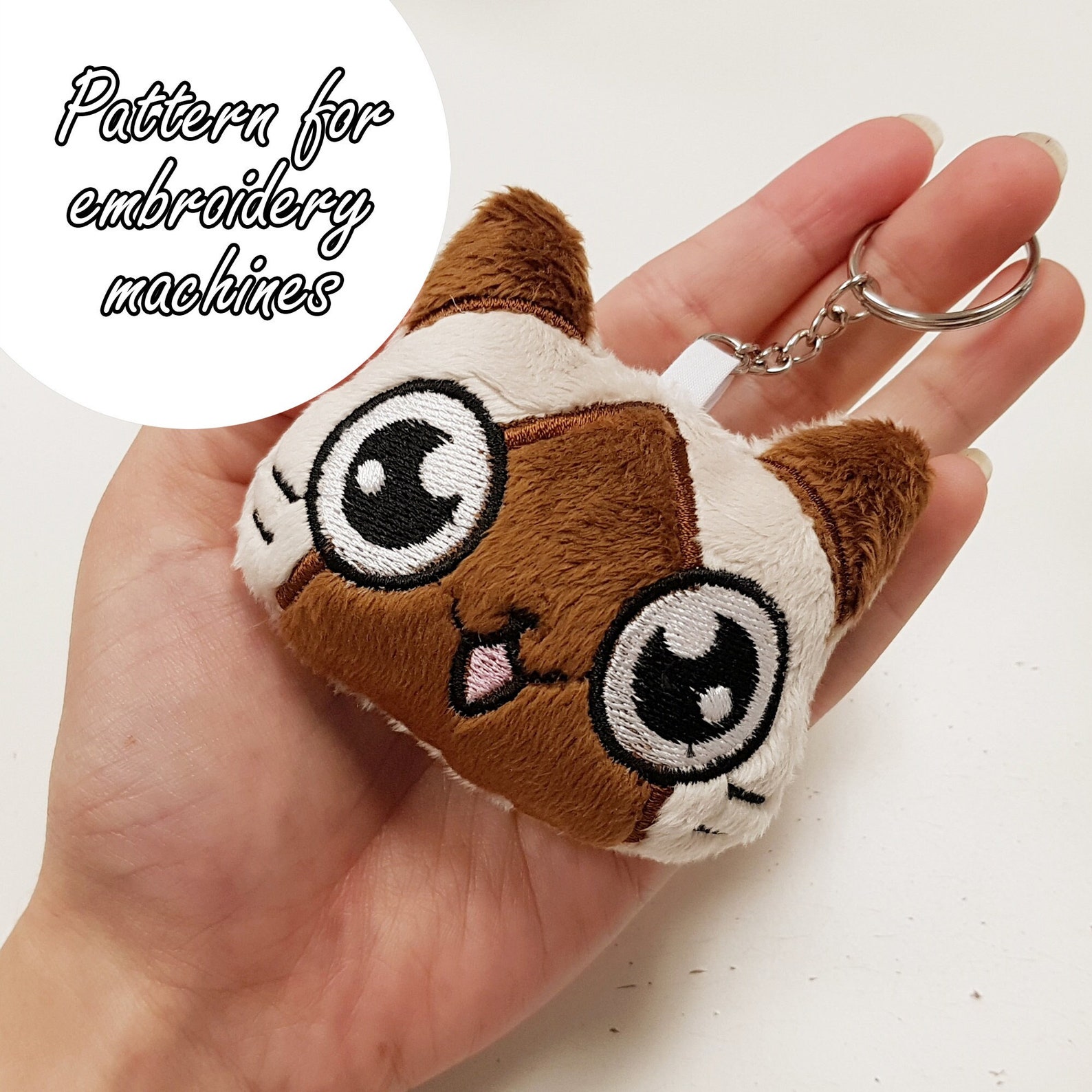 ITH (in the Hoop) Embroidery Pattern Felyne Palico Keychain Monster ...