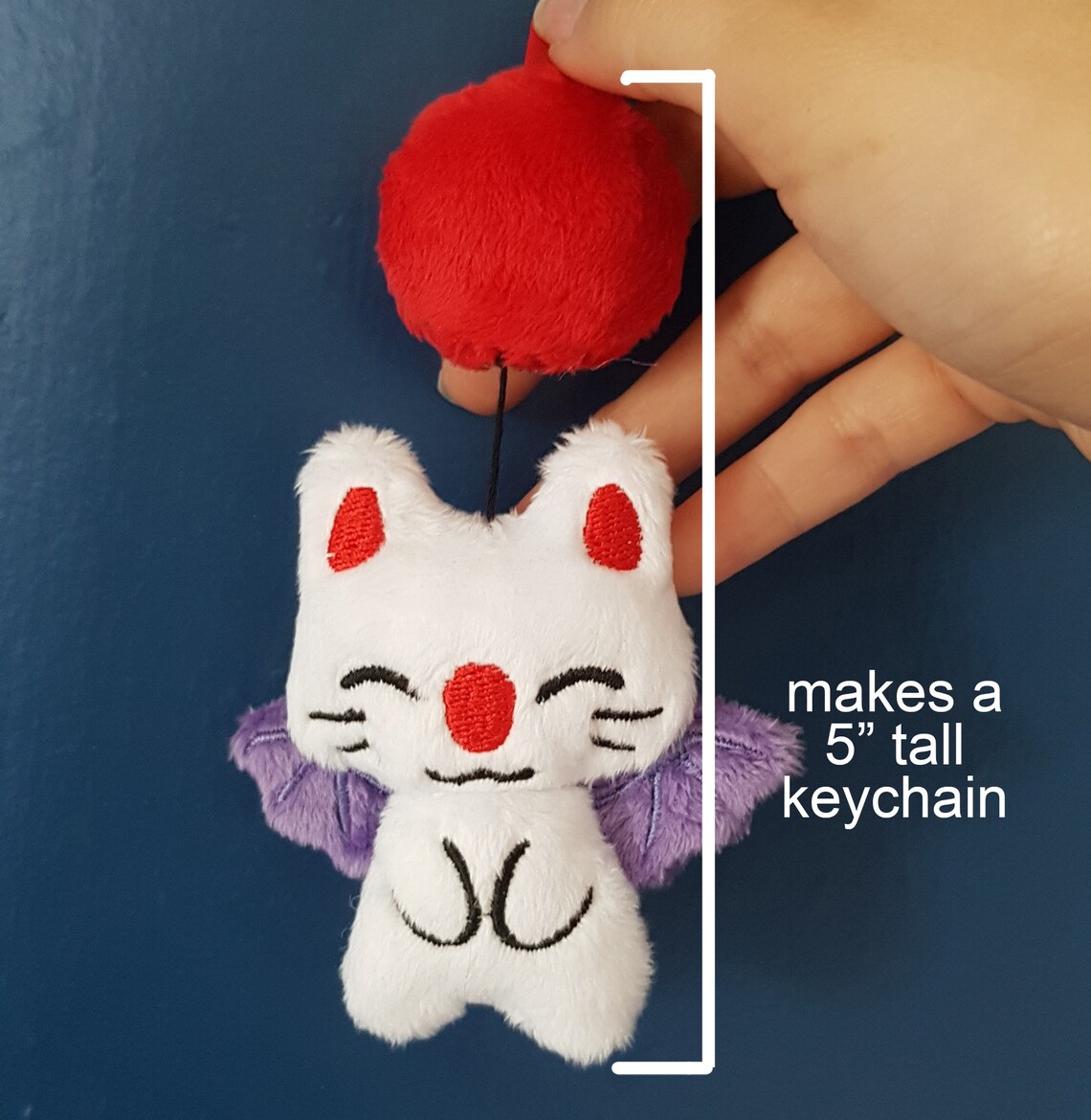 ITH (in the Hoop) Embroidery Pattern Moogle Keychain Final Fantasy - Etsy