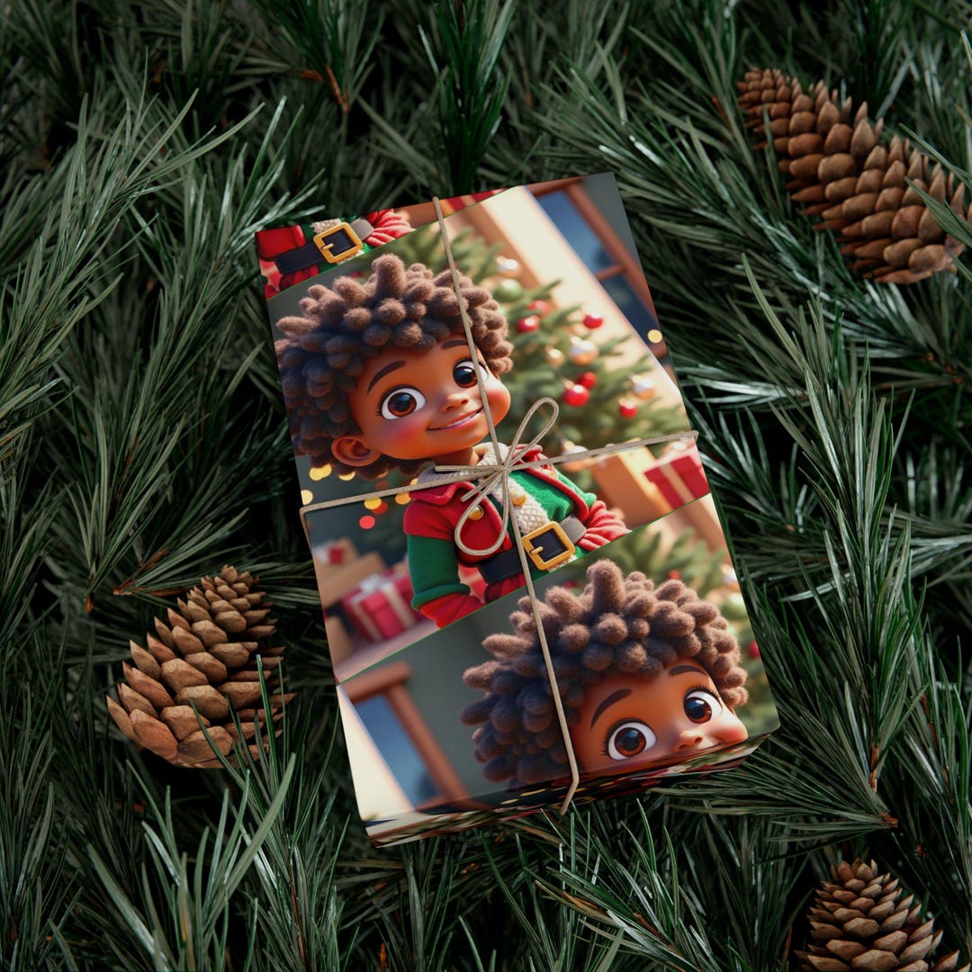 Joyful Holiday Character Gift Wrap: Eco-friendly Christmas Wrapping ...