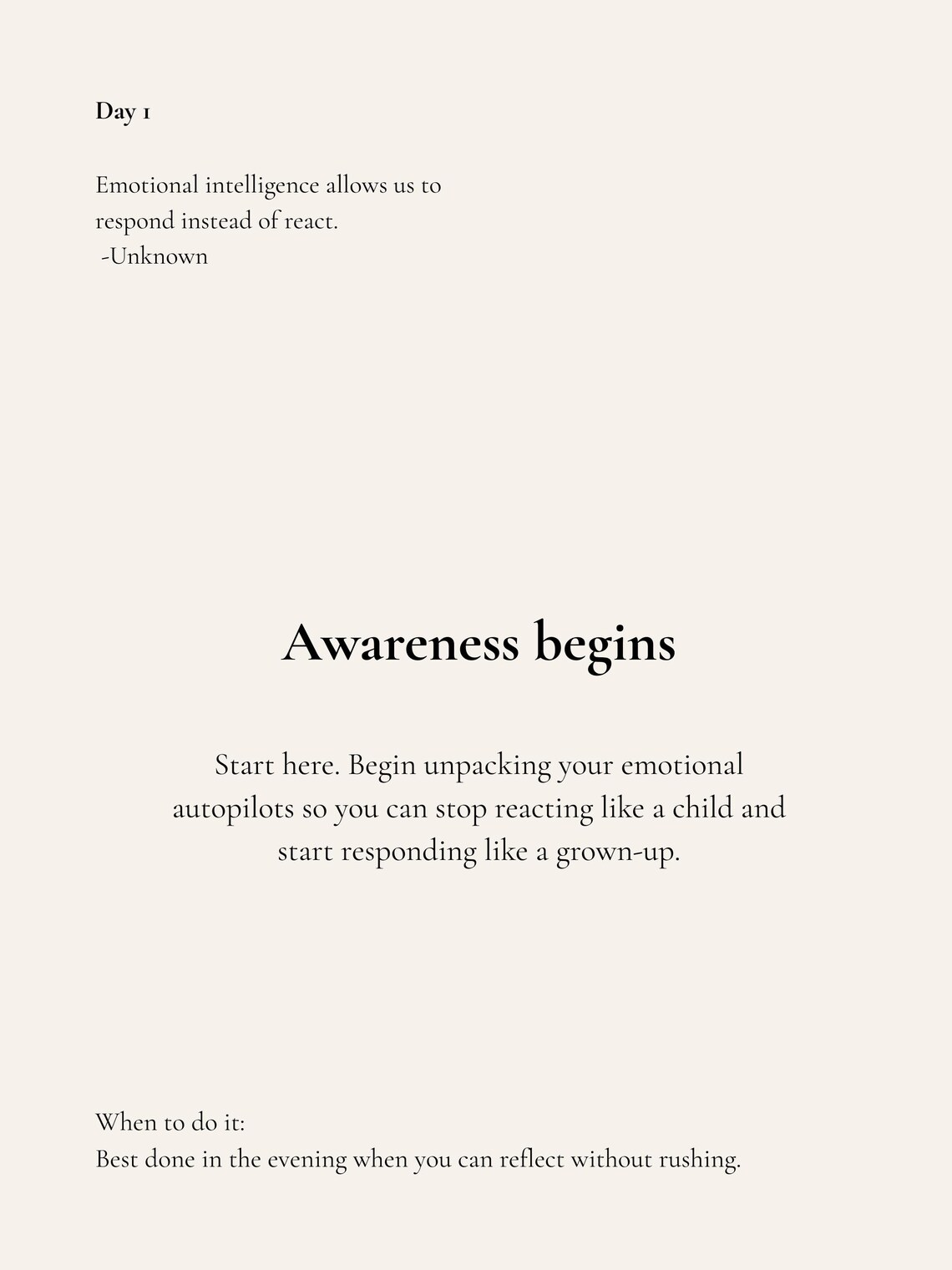 Emotional Maturity Journal | 30-day Self Improvement Workbook ...