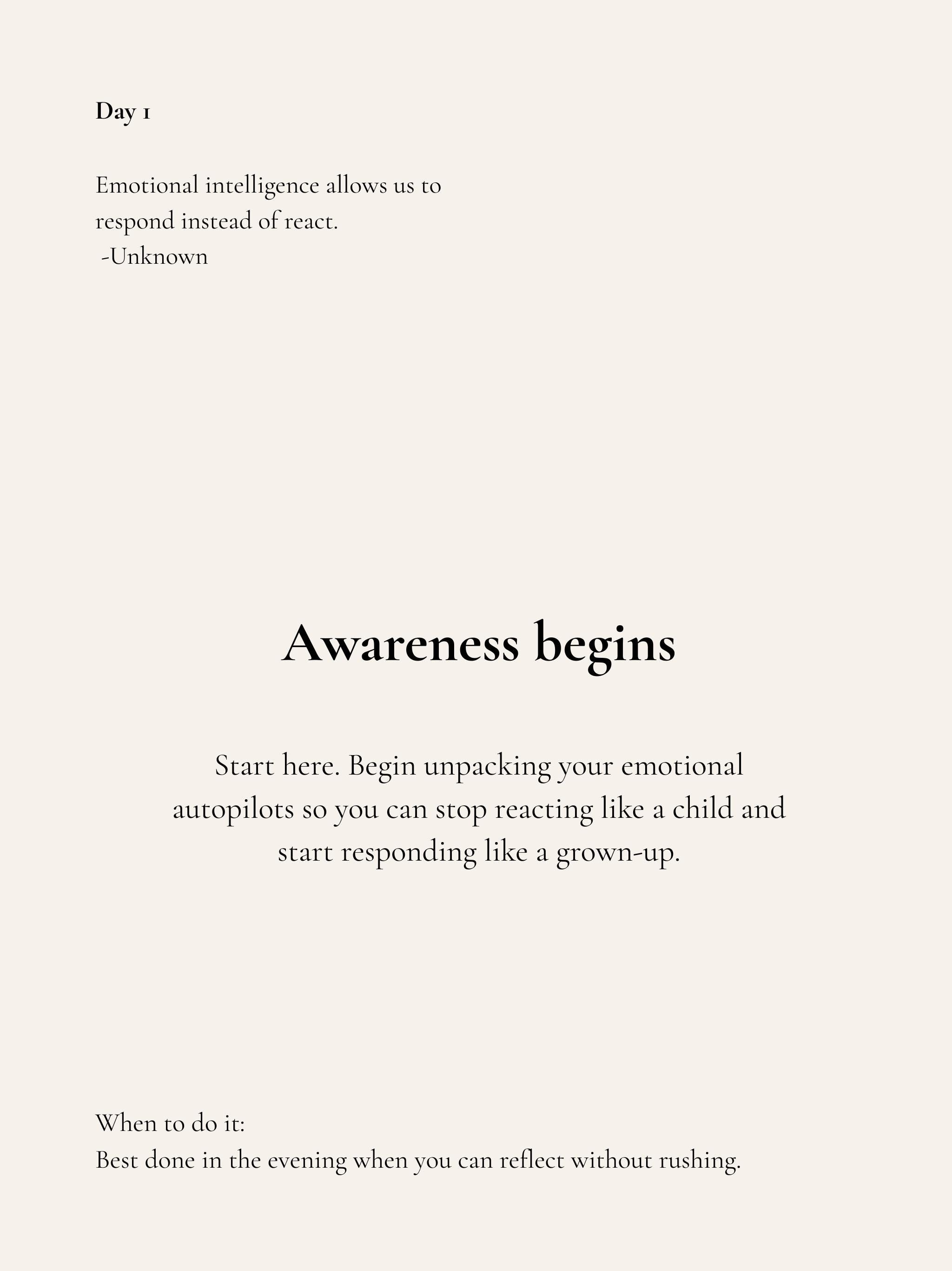 Emotional Maturity Journal | 30-day Self Improvement Workbook ...