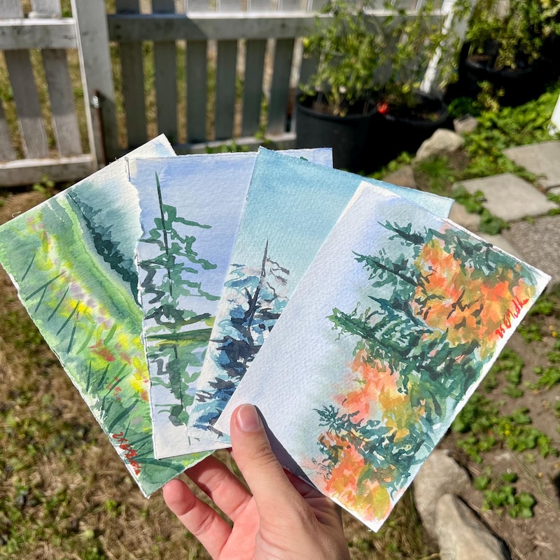 Watercolor Postcards - Etsy