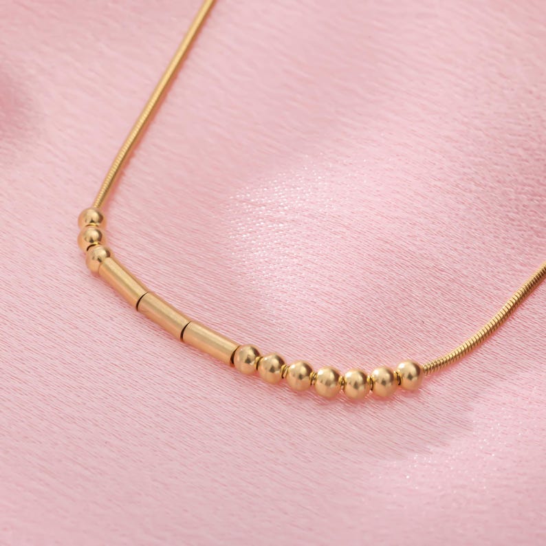 14K Gold Morse Code Necklace | Hidden Message Jewelry | Bridesmaid Gift ...
