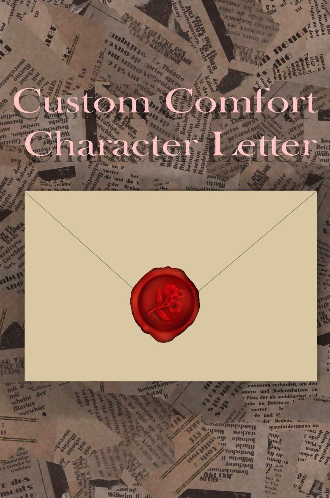 Comfort Character Letter + Custom Moodboard + Playlist - Digital Bundle ...