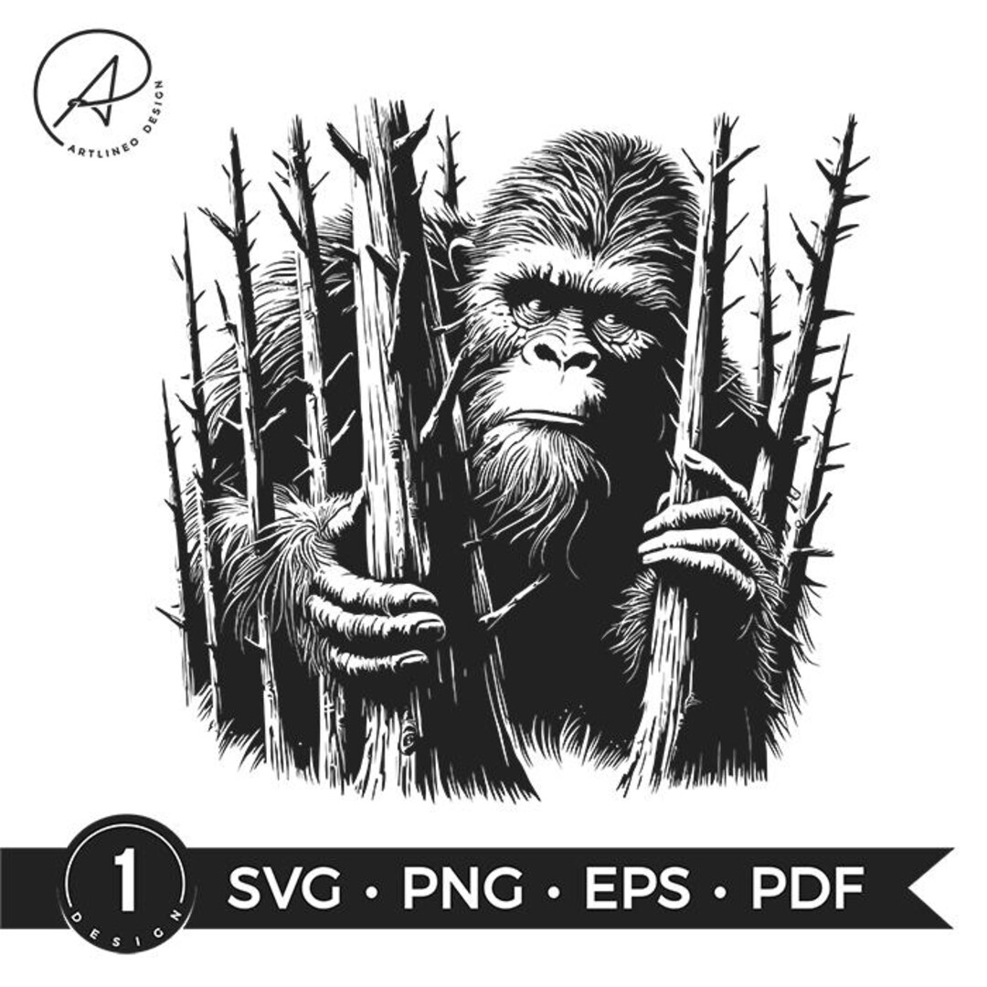 Bigfoot Peeking SVG : Sasquatch Clipart | Cryptid Silhouette for Cricut ...