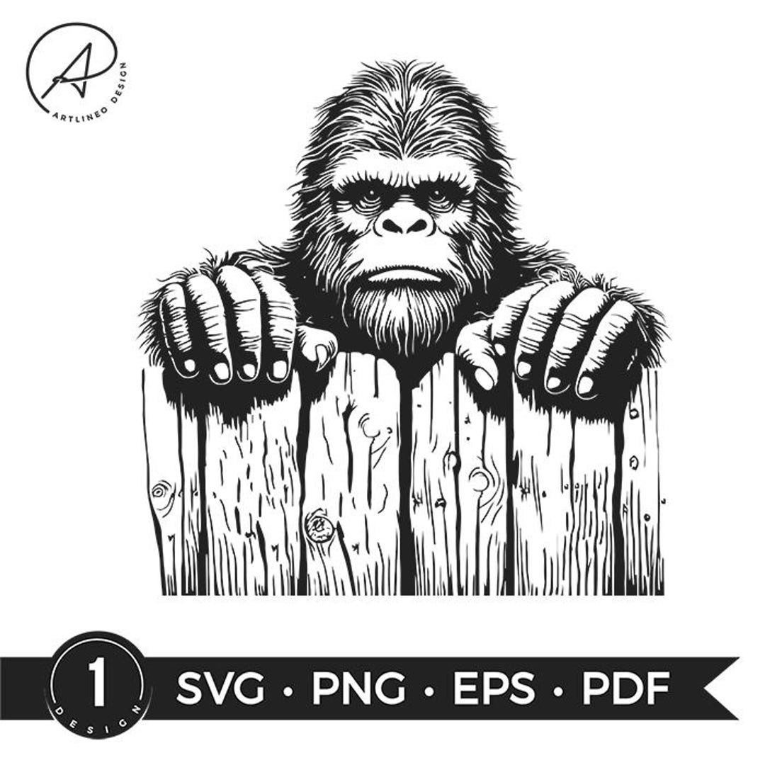 Bigfoot Peeking SVG : Sasquatch Clipart | Cryptid Silhouette for Cricut ...