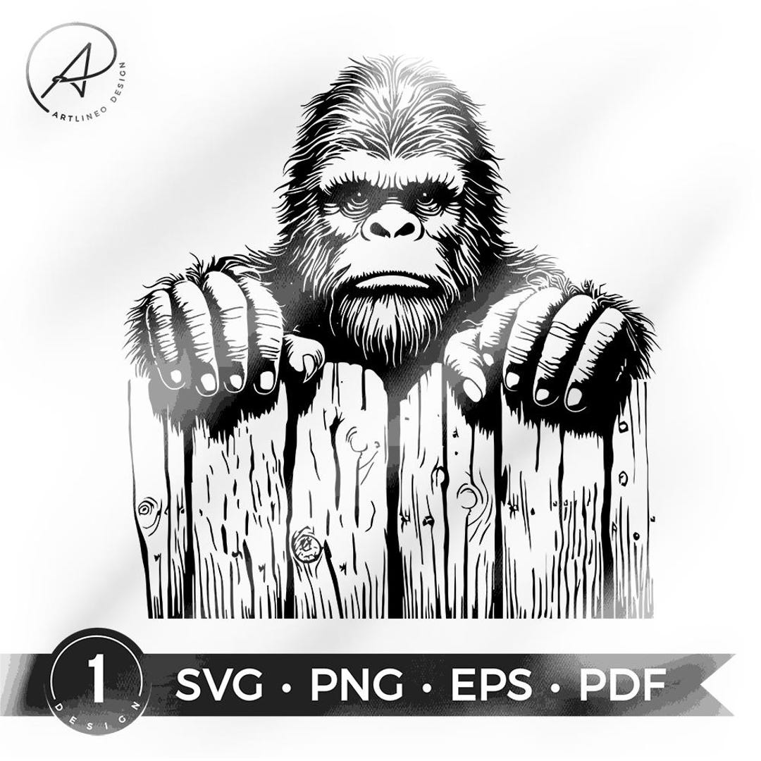 Bigfoot Peeking SVG : Sasquatch Clipart | Cryptid Silhouette for Cricut ...