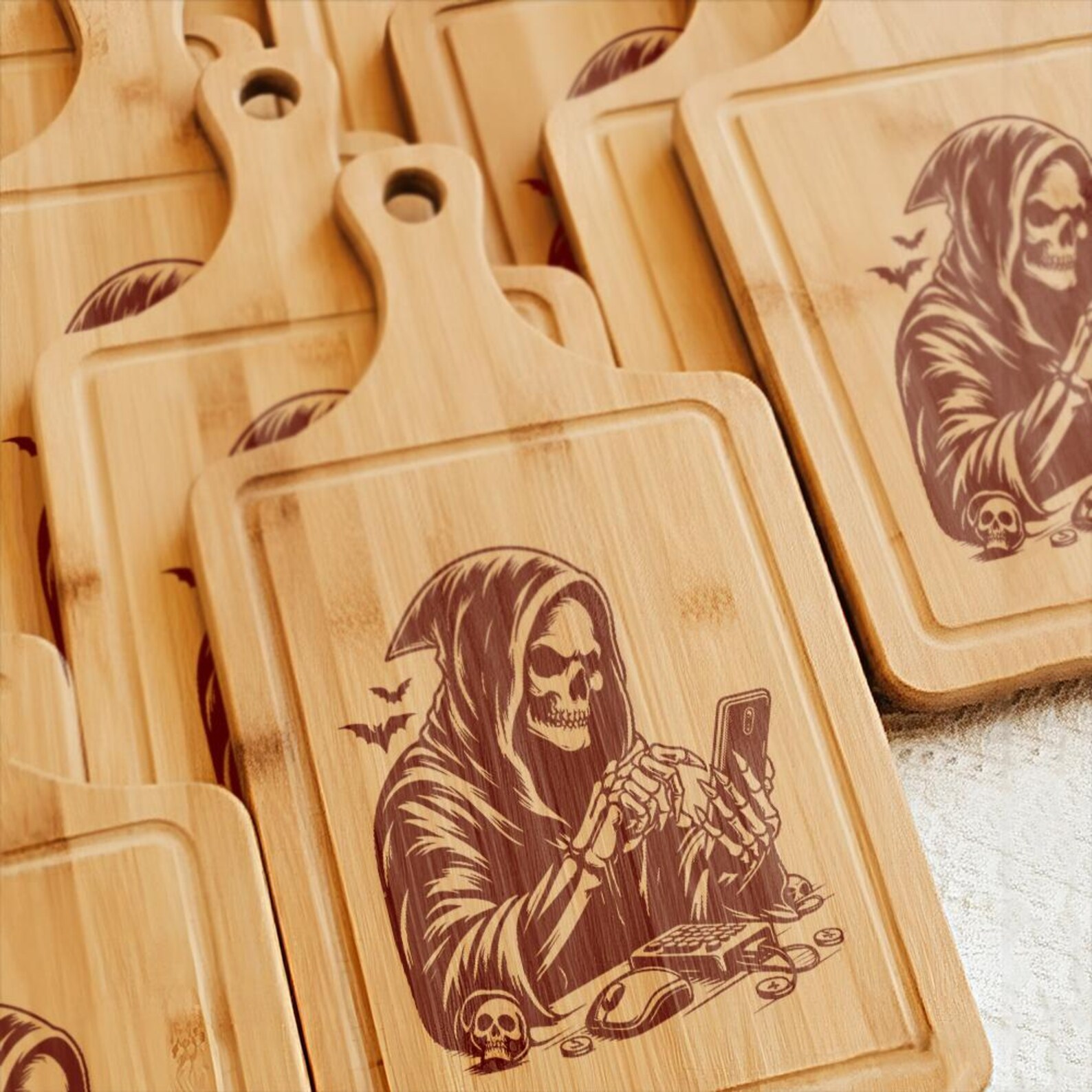 Halloween Grim Reaper Scrolling Phone SVG – Modern Dark Humor (digital ...