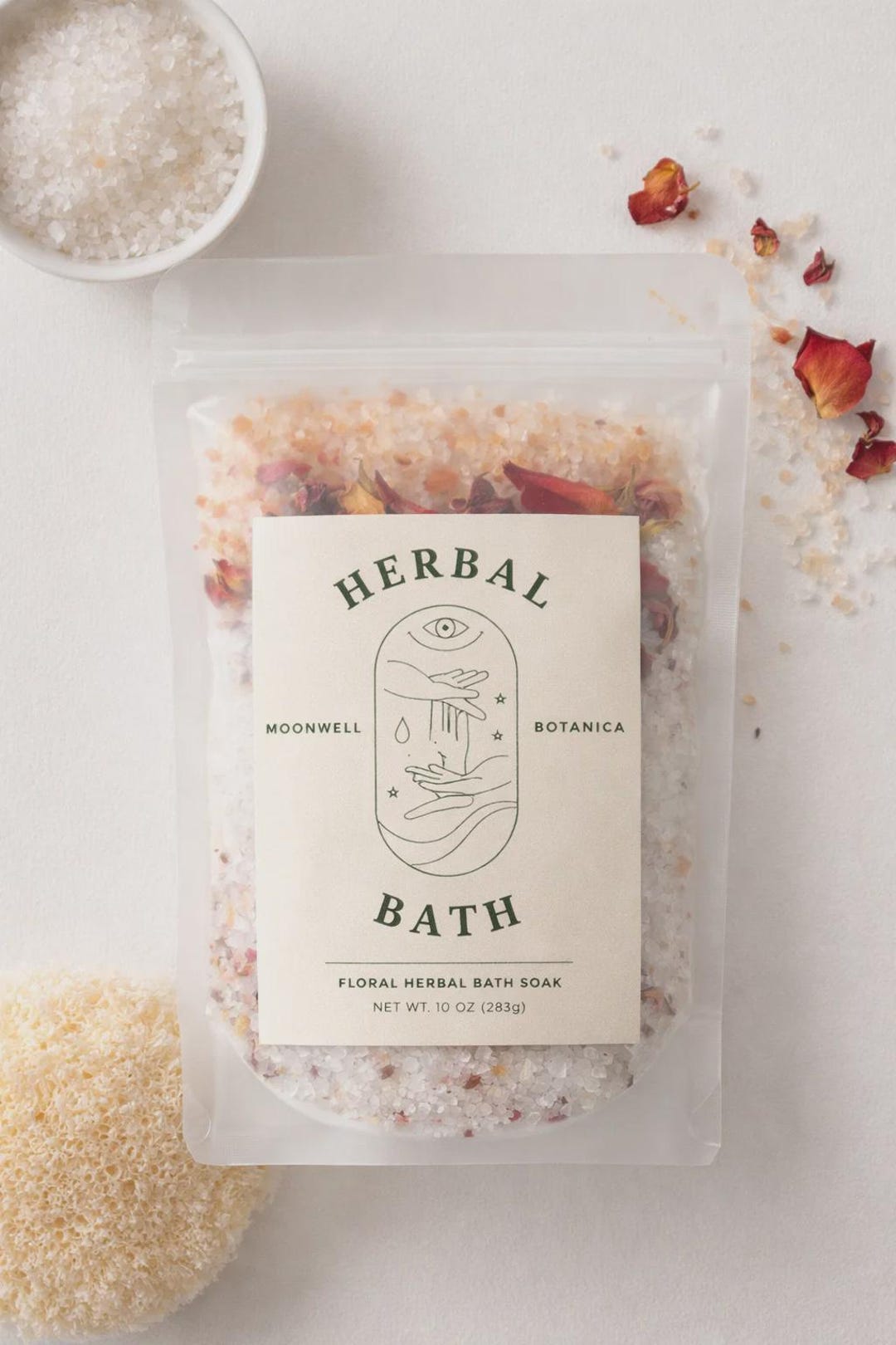 Herbal Bath Soak With Rose Jasmine | Epsom & Himalayan Pink Salt ...