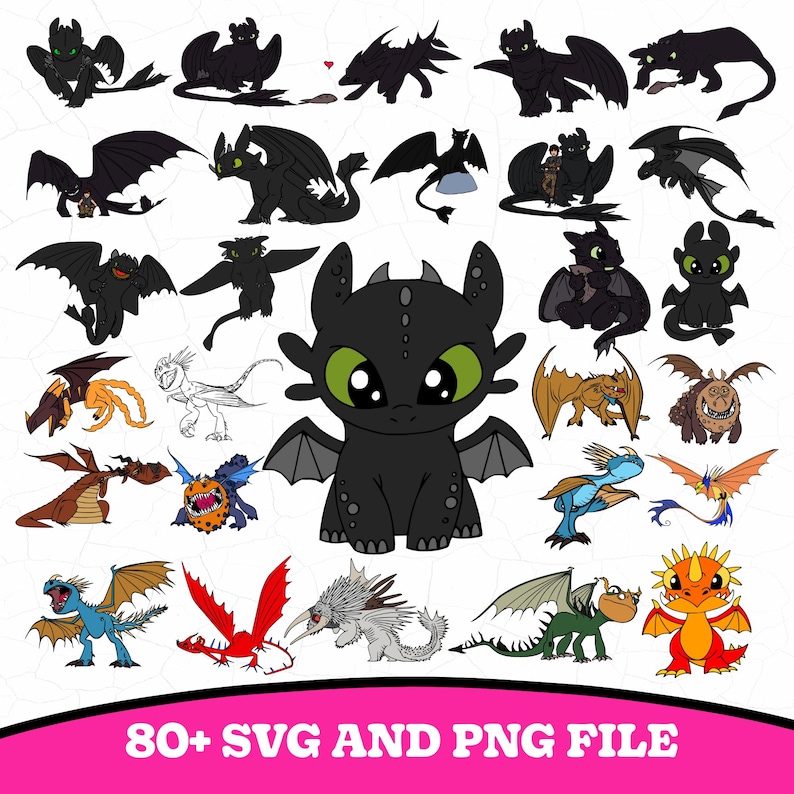 Toothless Svg Png Bundle, Dragon Toothless Png, Night Fury Dragon Svg ...