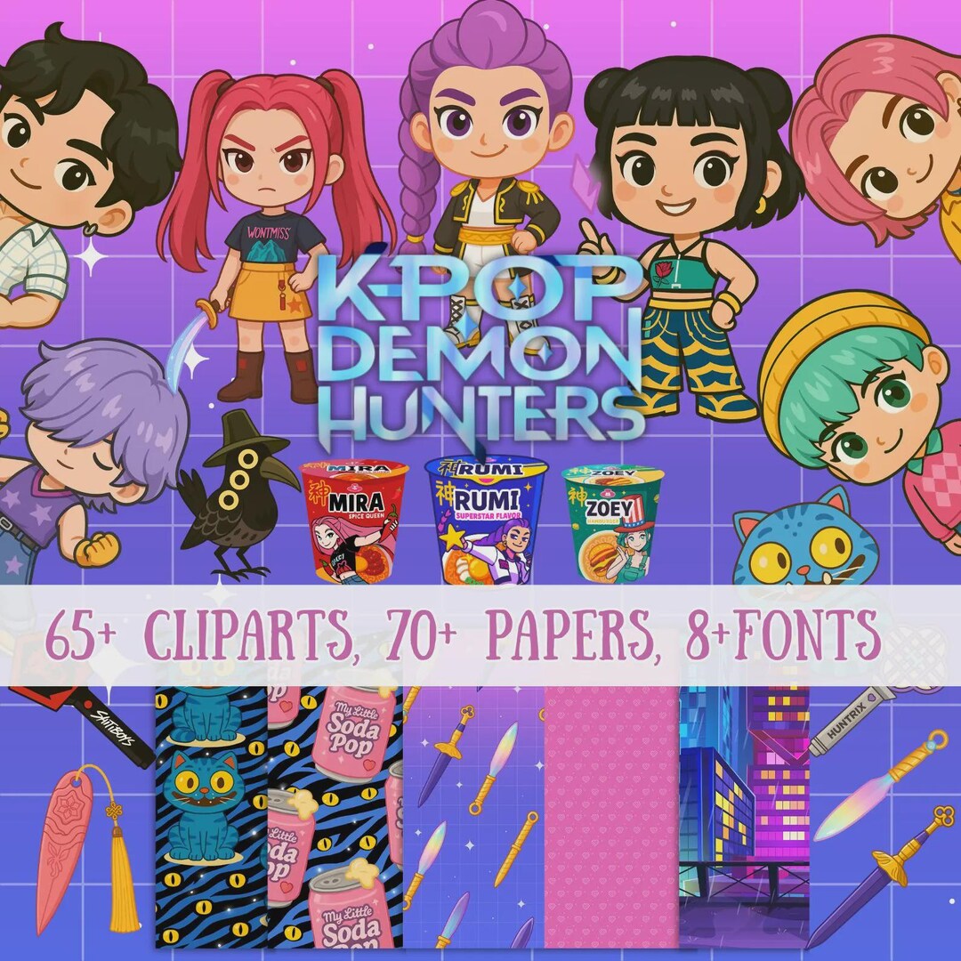 150+ K-pop Demon Hunters Mega Bundle – Cliparts, Kpop Demon Hunter ...