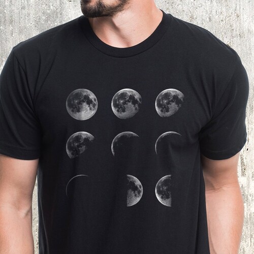 Moon Graphic Tees Mens Moon Shirt Moon Phases Moon T - Etsy