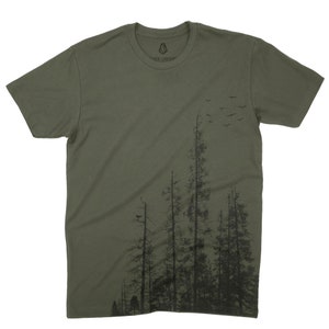 Men’s Pine Tree Forest T-shirt - Screen Printed Nature Themed Graphic ...