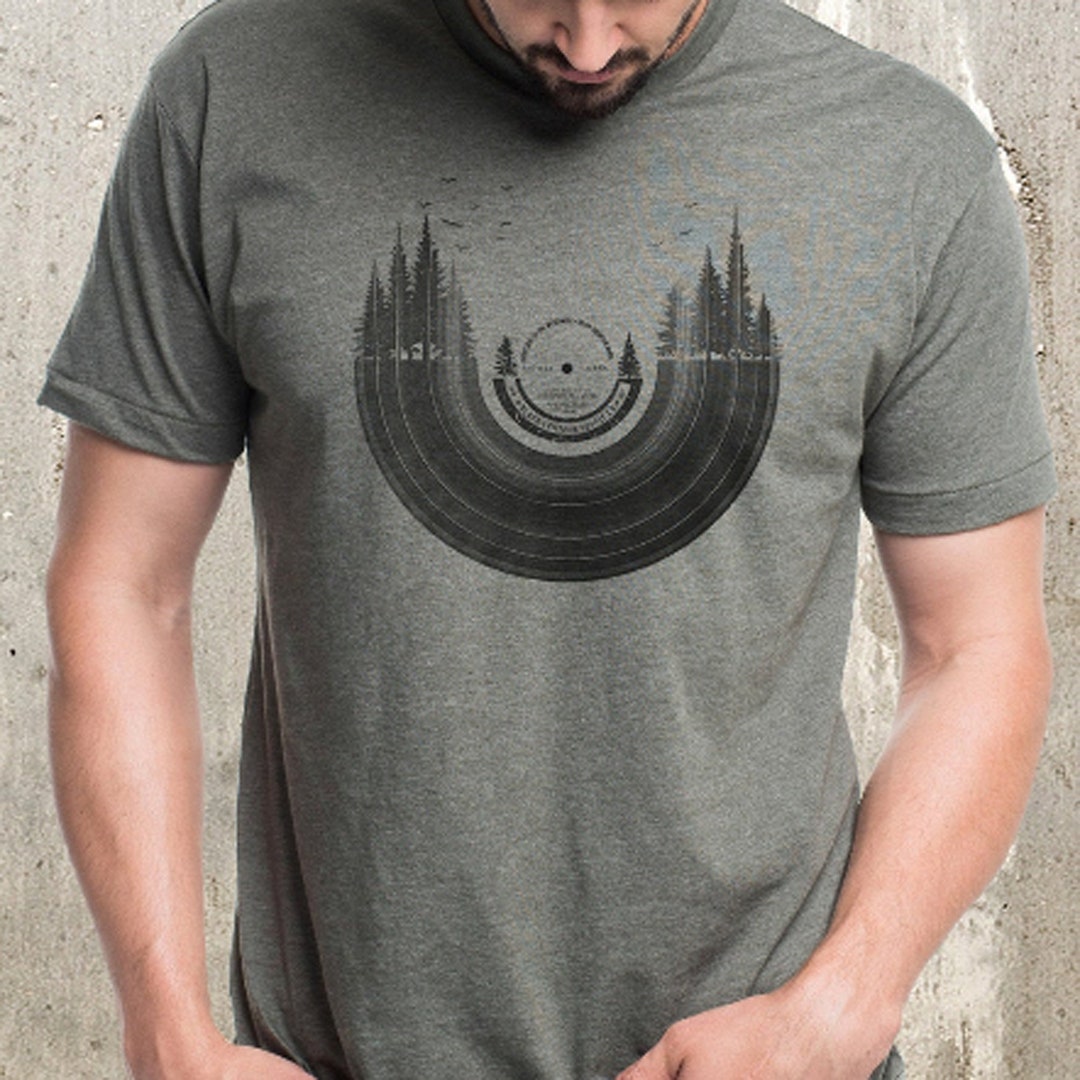 Mens Graphic Tee - Vinyl Record Forest - Vinyl Record T Shirt Mens ...