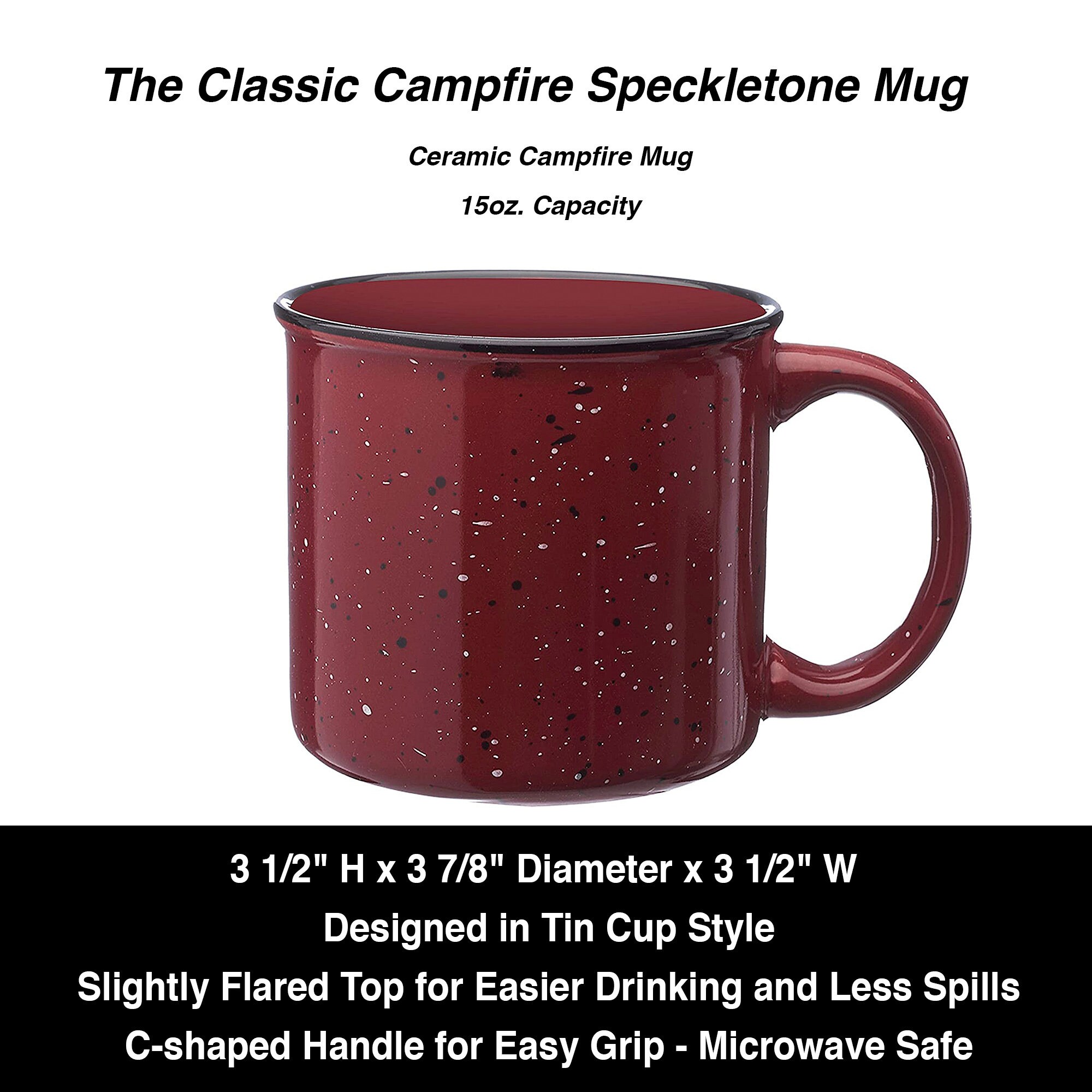 Large Coffee Mug With Rustic Moose Screen Print - 15oz. Speckled ...