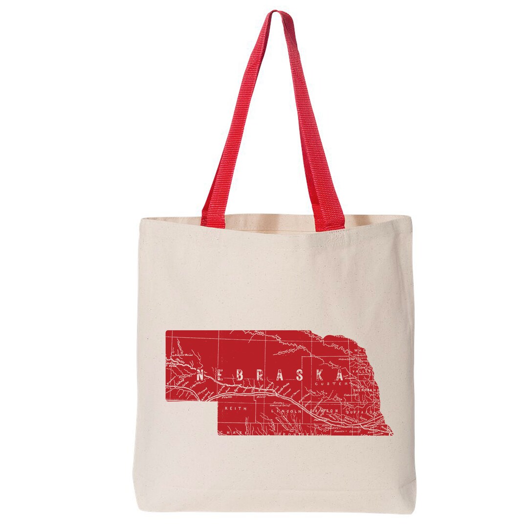Nebraska Canvas Tote: Reusable Cornhusker State Souvenir Bag for ...