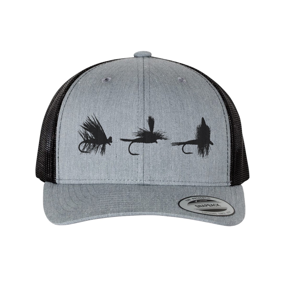 Fly Fishing Hats for Men - Trucker Hats - Mesh Back Grey and Black ...