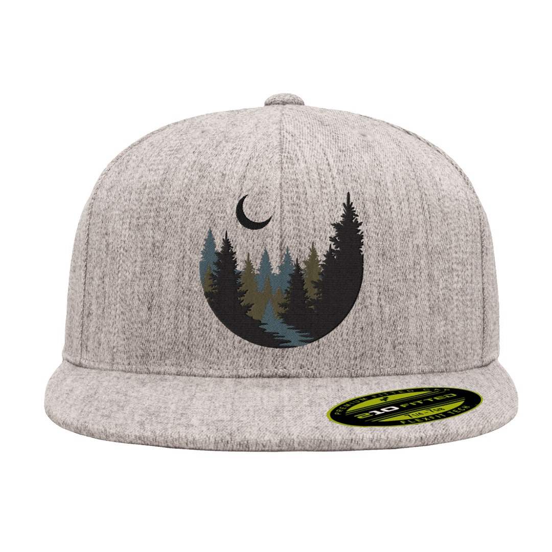 Forest Baseball Cap Flexfit Hat - Forest Layers Design - Mountain and ...