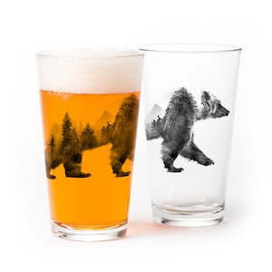 Bear Double Glass Mug - Etsy