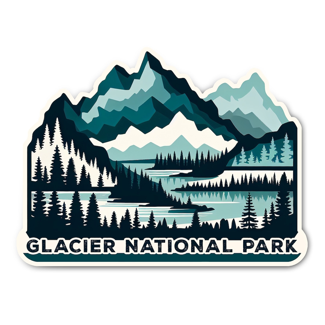 Glacier National Park Sticker Vinyl Decal Nature Stickers Nature Decals ...