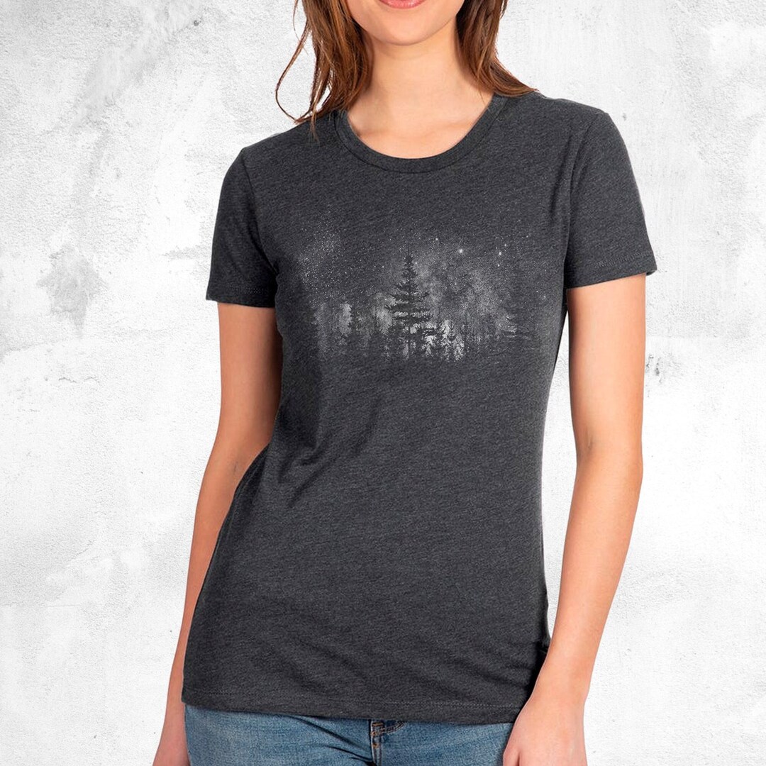 Star Map Tshirt Women - Stars and Night Landscape - Stars Graphic Tees ...