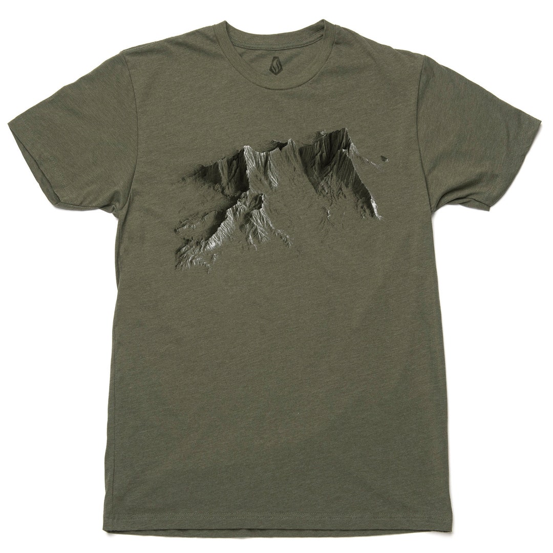Mountain Graphic Tee - Aerial Mountainscape - Camping Tshirt - Mountain ...