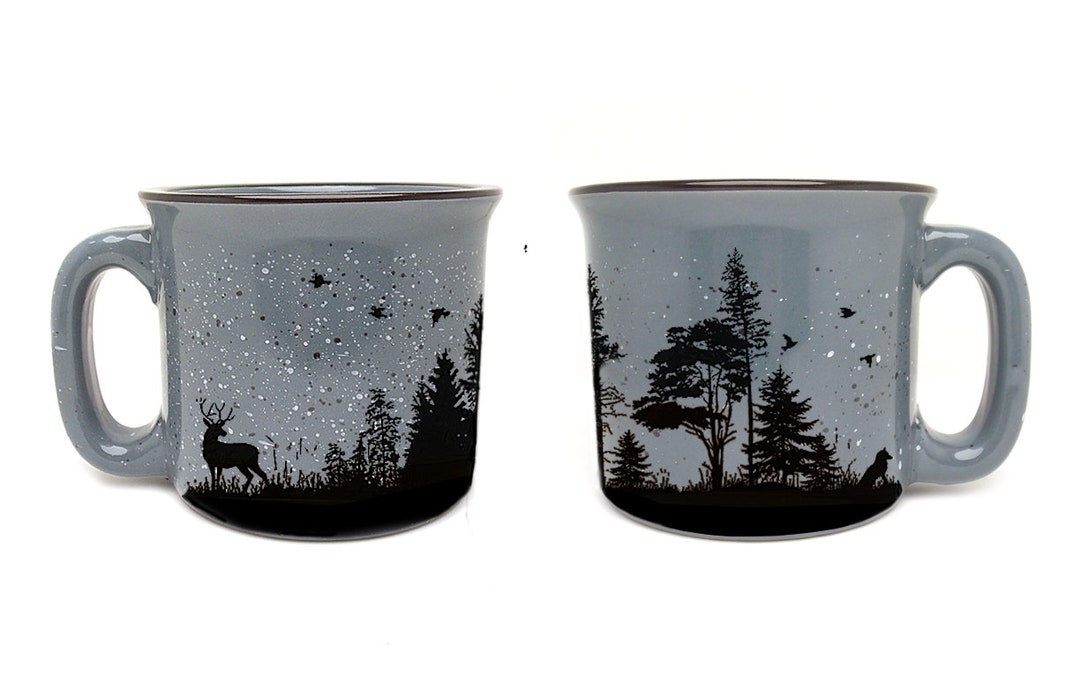 Speckled Woodland Ceramic Mug: Forest Animals Nature Scene, Perfect ...