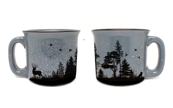Forest Animals Coffee Mug Nature Mug Speckled Mug Forest | Etsy
