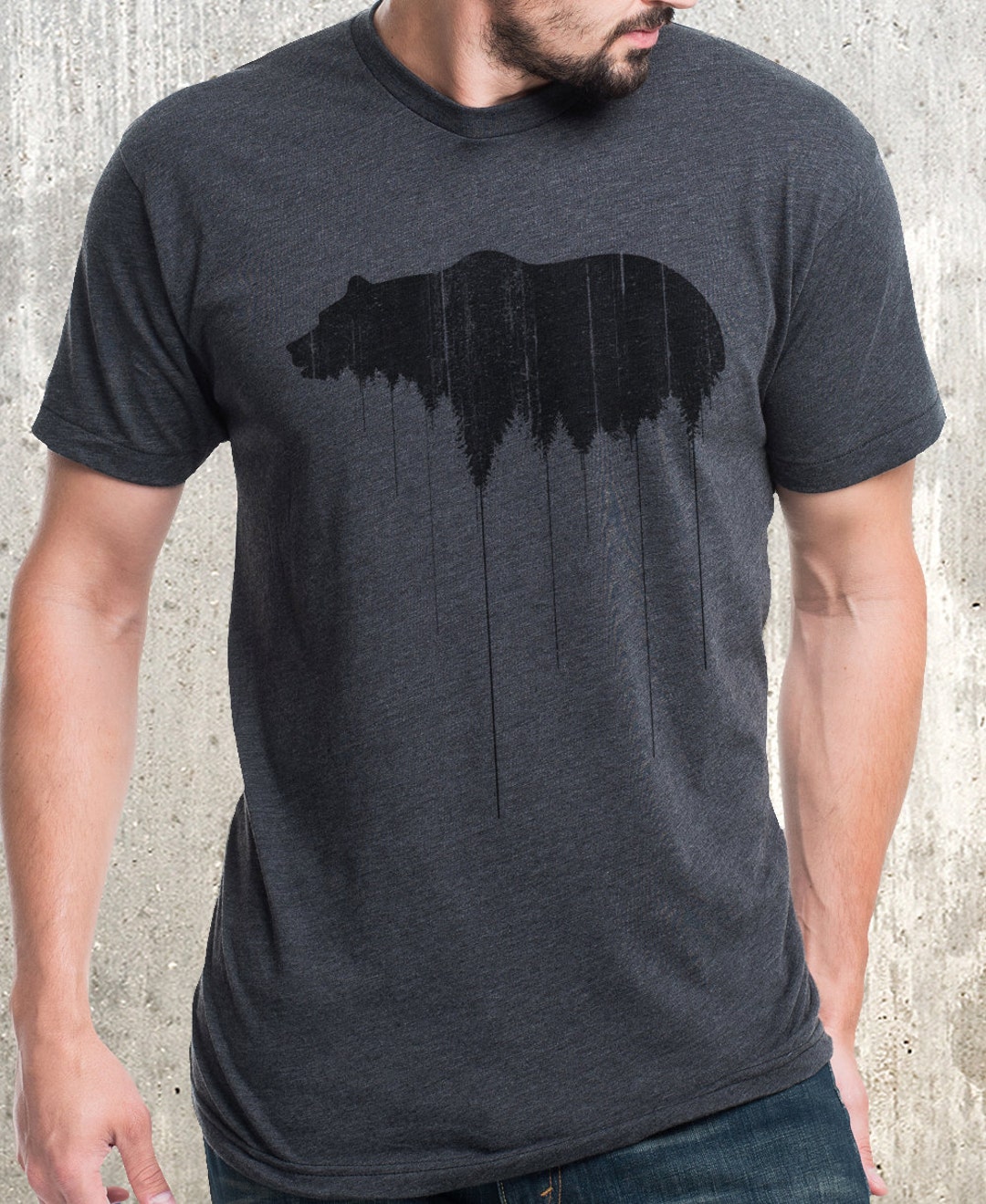 Men’s Bear Nature T-shirt – Outdoor Graphic Tee for Hikers & Campers ...