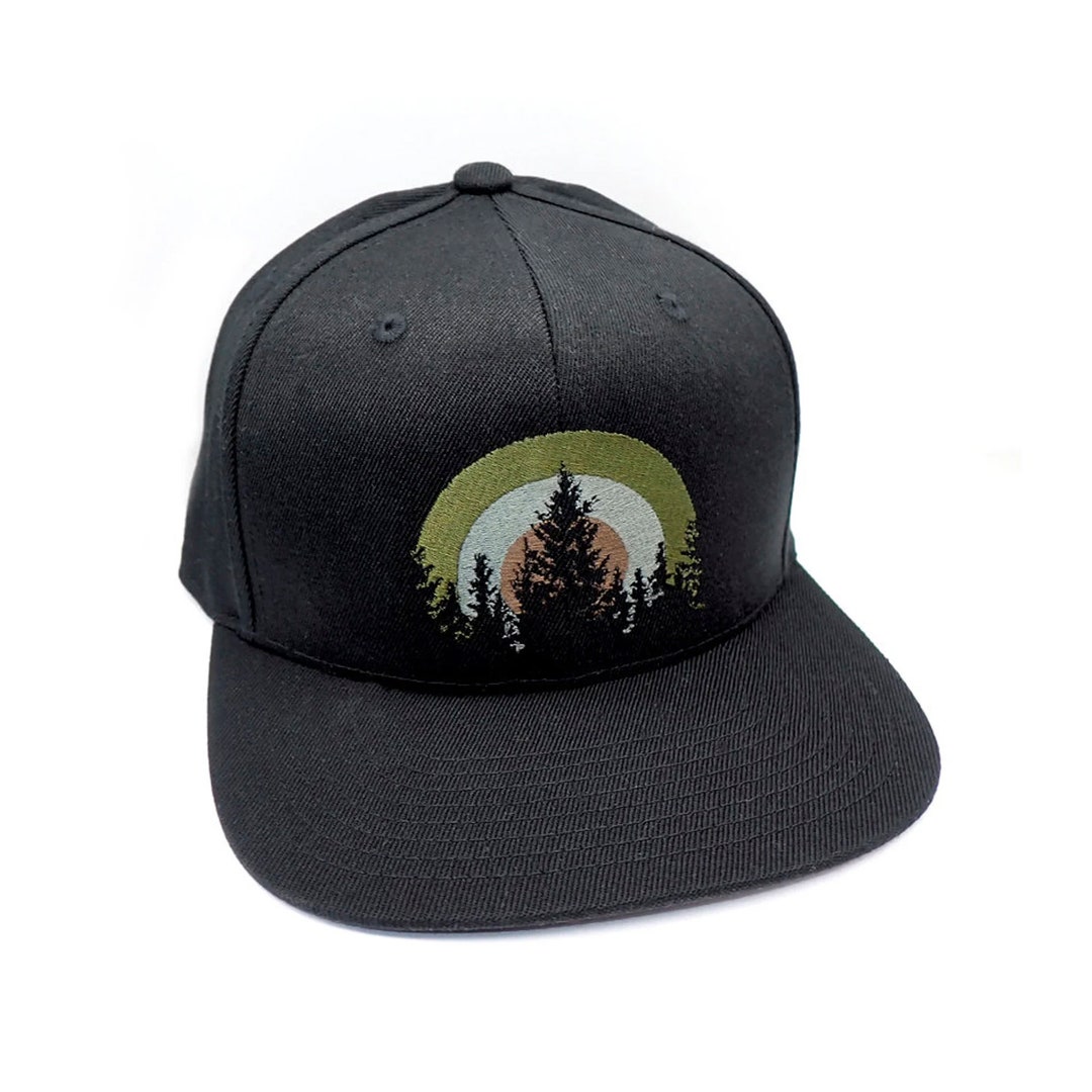 Forest Landscape Flexfit Hat: Nature-inspired Mountain Snapback for Men ...
